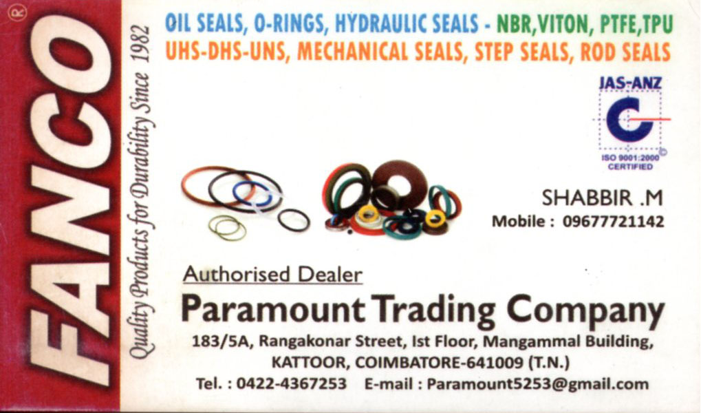 Paramount Trading Company,Kattoor Coimbatore - Gaskets and Seals in ...